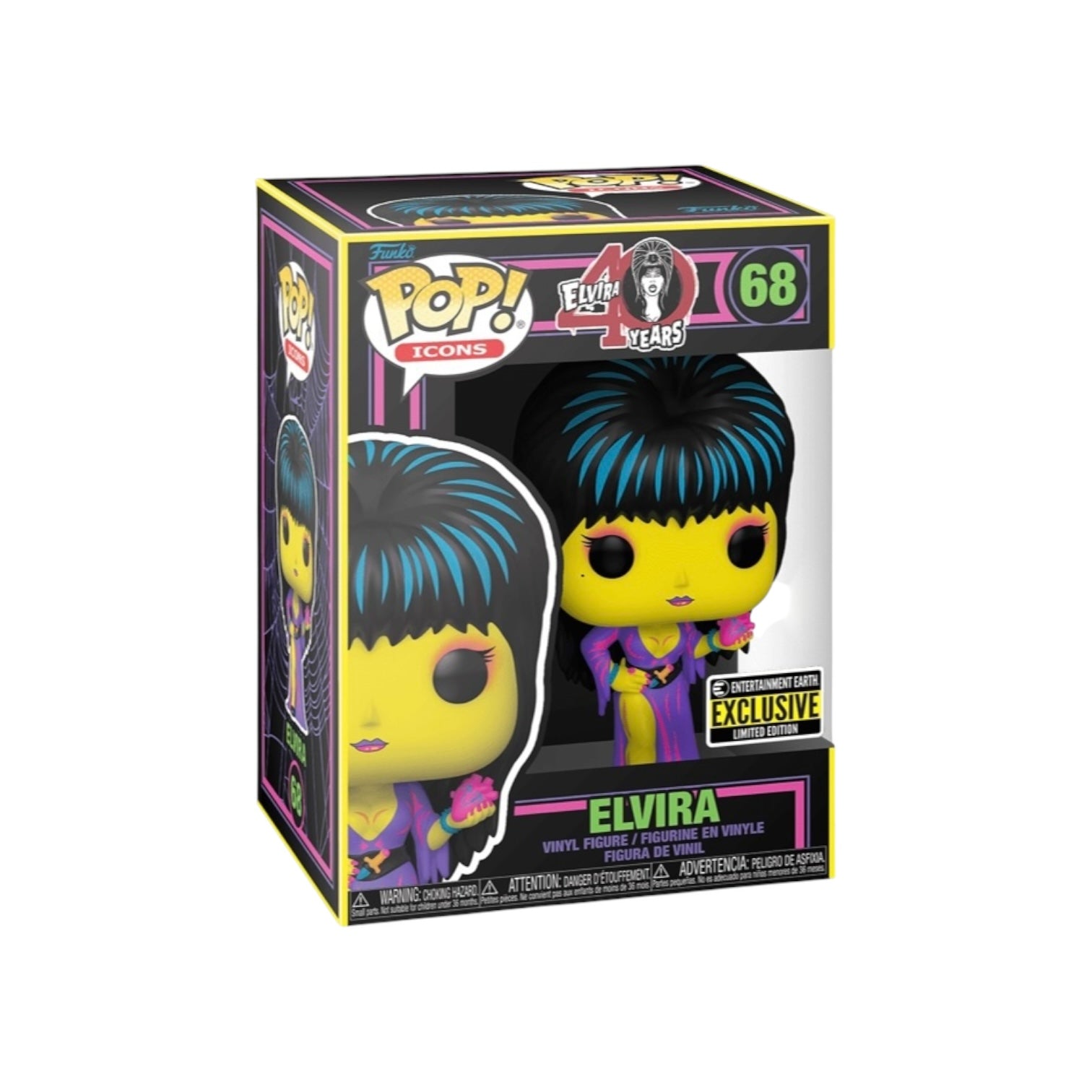 Elvira (Blacklight) | Funko Pop | Elvira: 40 Years | Icons ...